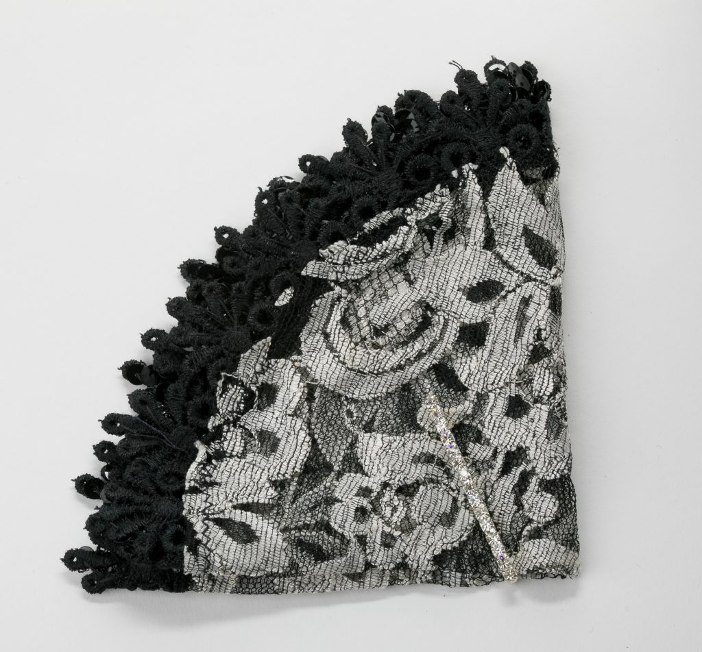 Black, White, Silver w/ Trim - Woman's Handmade Lace Kippah - The ...