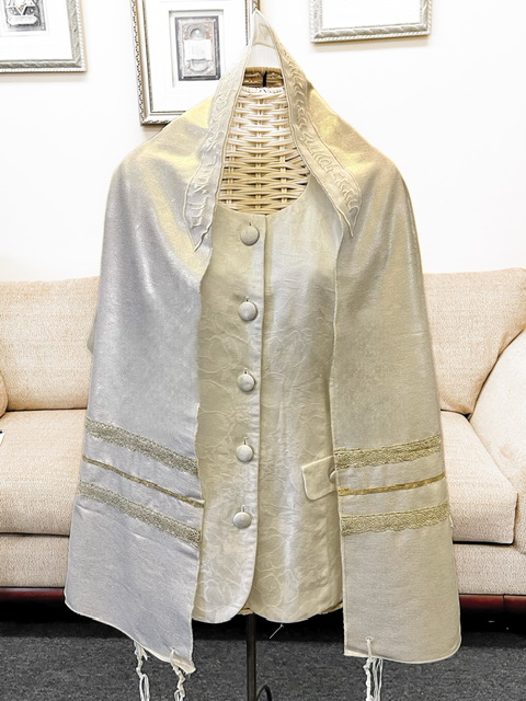 Summer- Handmade Women's Gold Shimmer Tallit - The Tallis Lady